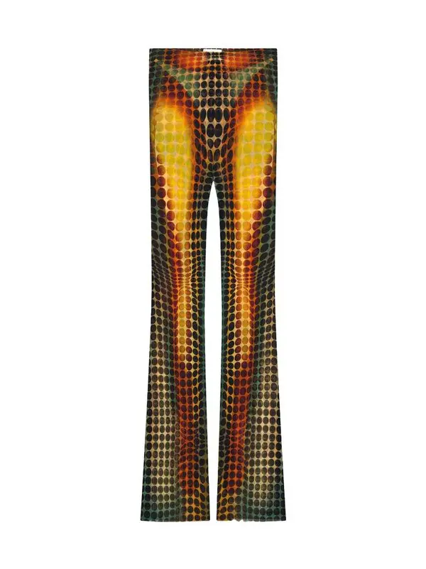 JEAN PAUL GAULTIER Flared Trousers With Dot Print - Yellow