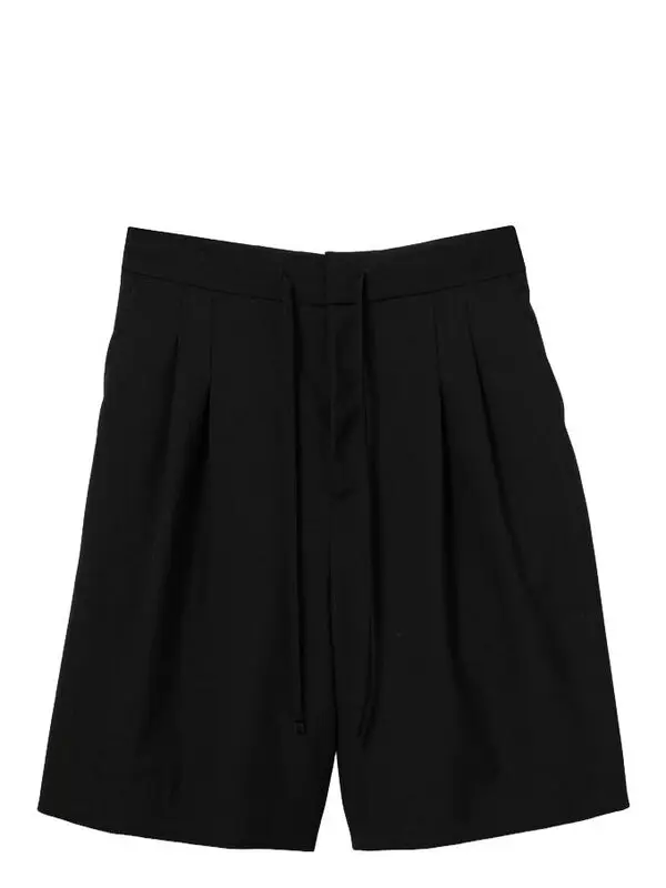 Fear Of God Virgin Wool Pleated Drop-crotch Shorts - Black
