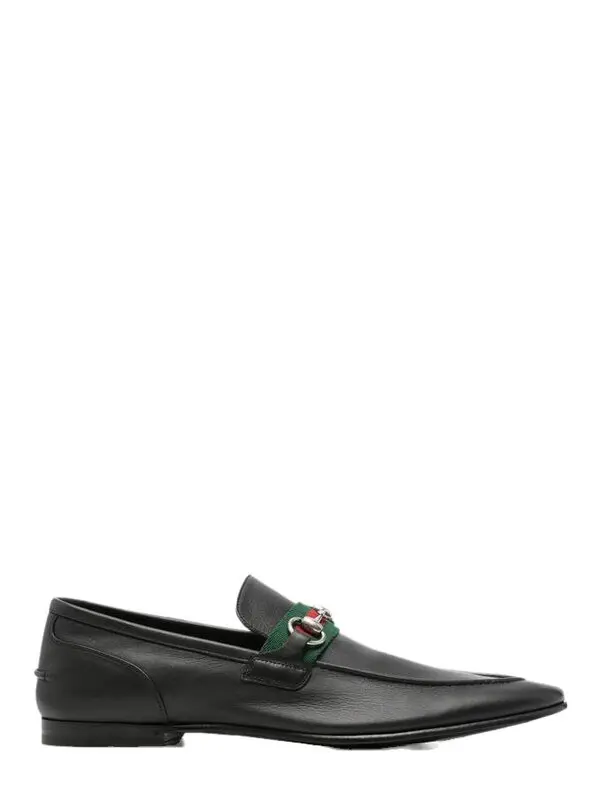 Gucci Leather Horsebit Detail Loafers - Black