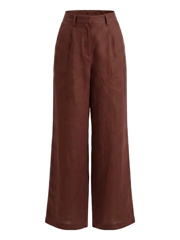 Yumi Kim Bobbi Chocolate Linen Pant - Brown