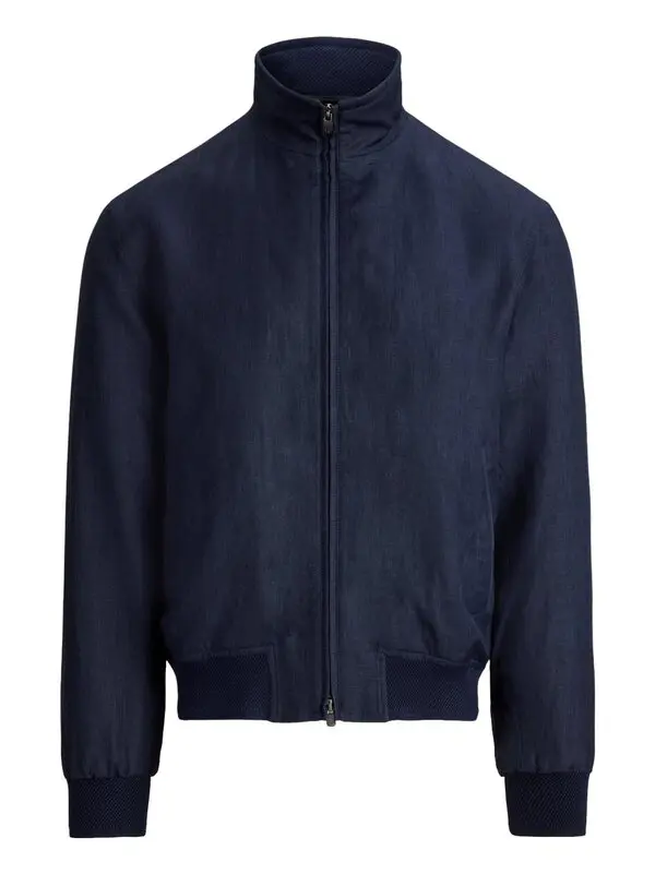 Ralph Lauren Felton Linen-blend Flight Jacket - Navy