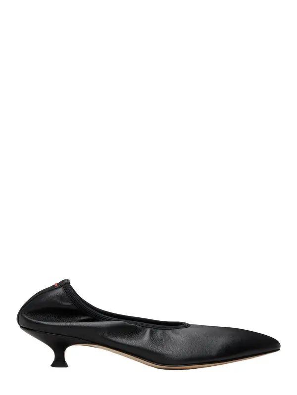 AeydĒ Pointed-tip Kitten Heel Pumps - Black