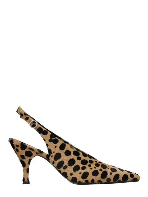 AeydĒ Carla Leopard Print Slingback Pumps - Beige/black
