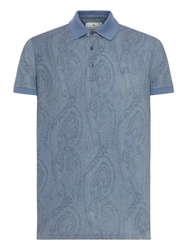 Etro Cotton Polo Shirt With Arnica Pattern - Multicolor