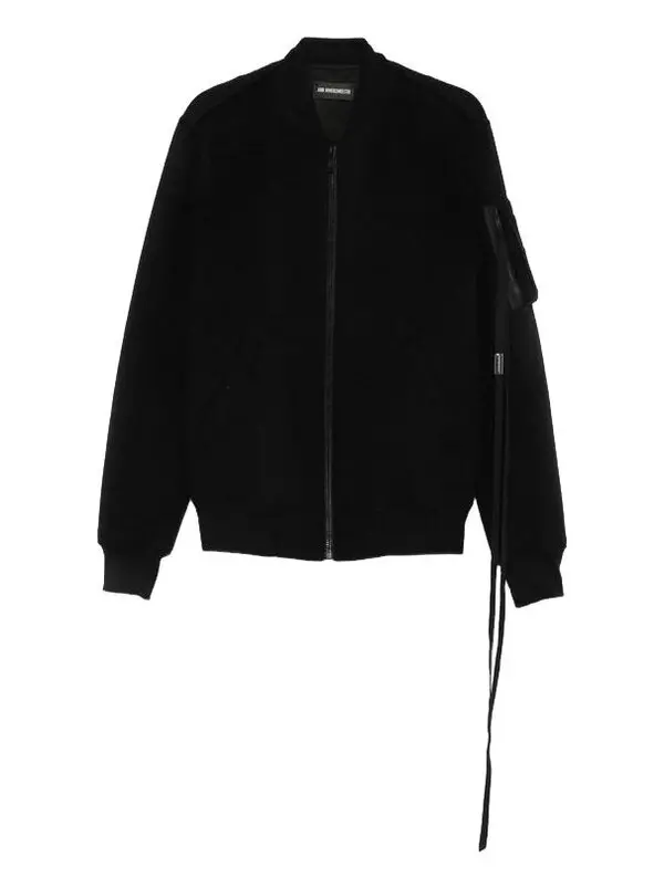 ANN DEMEULEMEESTER Felted Bomber Jacket With Ribbon Detail - Black