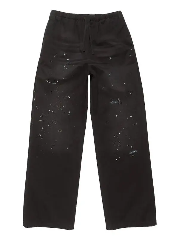 Acne Studios Cotton Paint-splatter Detail Trousers - Black