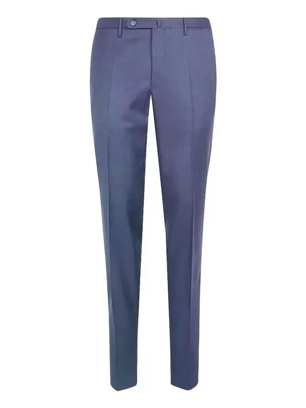 Incotex Pressed-crease Wool Tailored Trousers - Blue