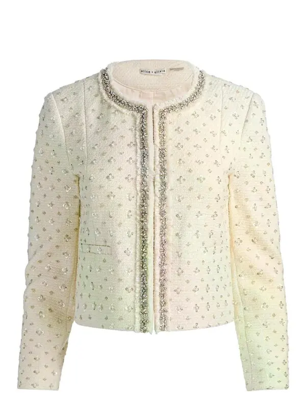Alice + Olivia Thomasina Tweed Jacket - White