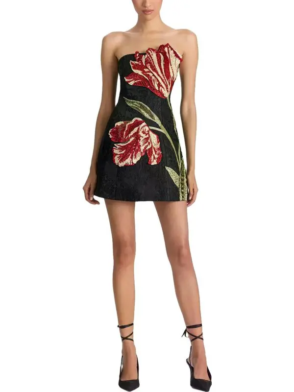 Alice + Olivia Katia Embellished Mini Dress - Black