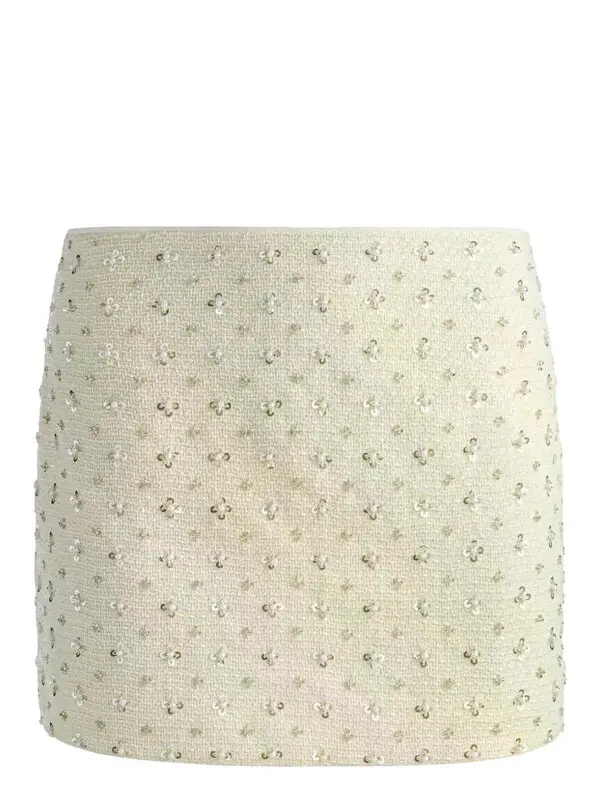 Alice + Olivia Rubi Embellished Mini Skirt - White