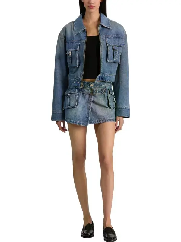 Alice + Olivia Brandy Cargo Mini Skirt - Blue