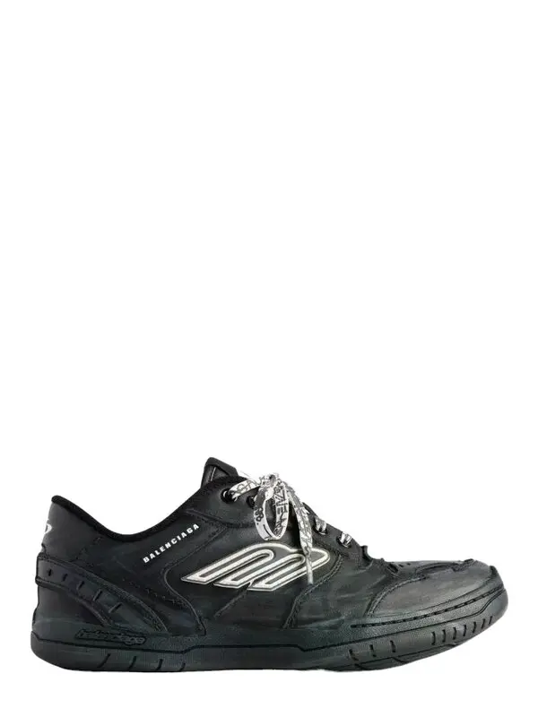 Balenciaga Hamptons Leather Sneakers - Black