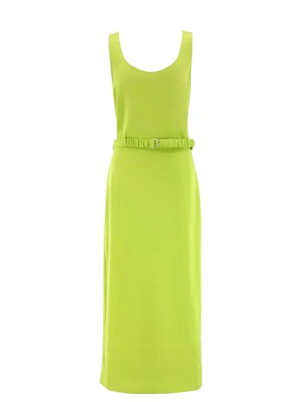 Sablyn Paz Scoop-neck Belted Midi Dress - Green