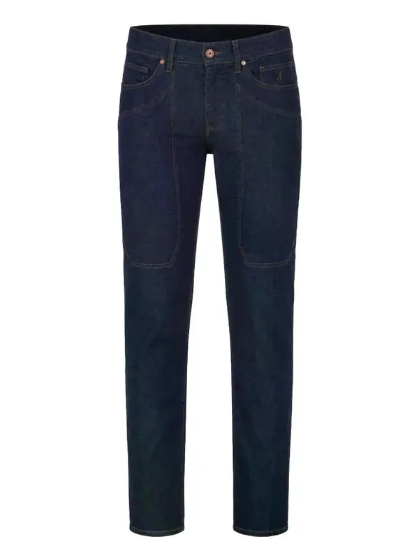 JECKERSON Slim Fit Jeans With Patch Detail - Blue