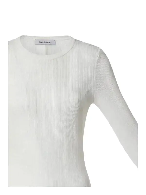 Rick Owens Ribbed Knit Long Sleeve T-shirt - White