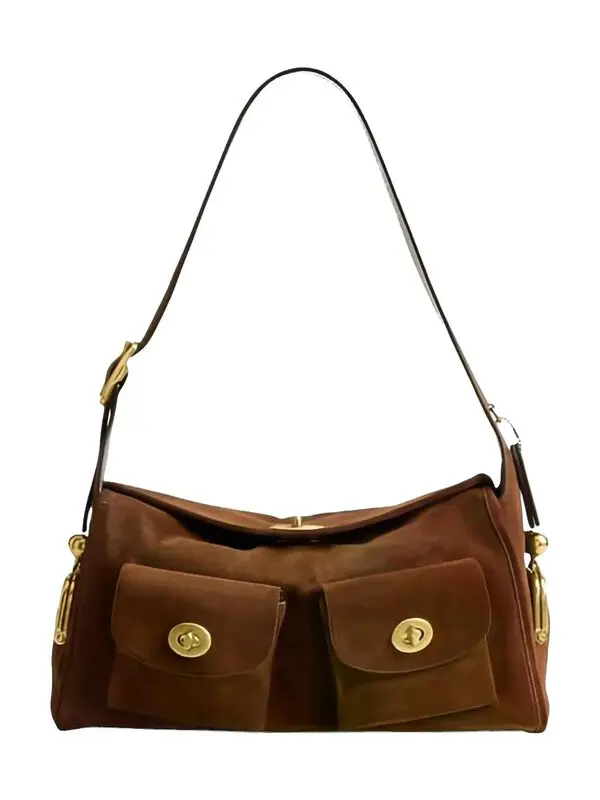 COACH Turnlock Haversack Shoulder Bag - Brown