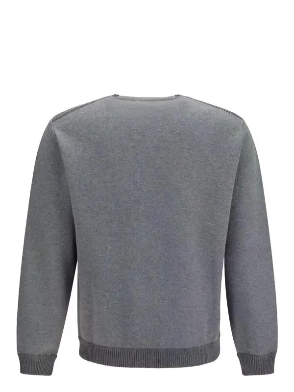 Loro Piana Ribbed Crew Neck Long Sleeve Sweater - Grey