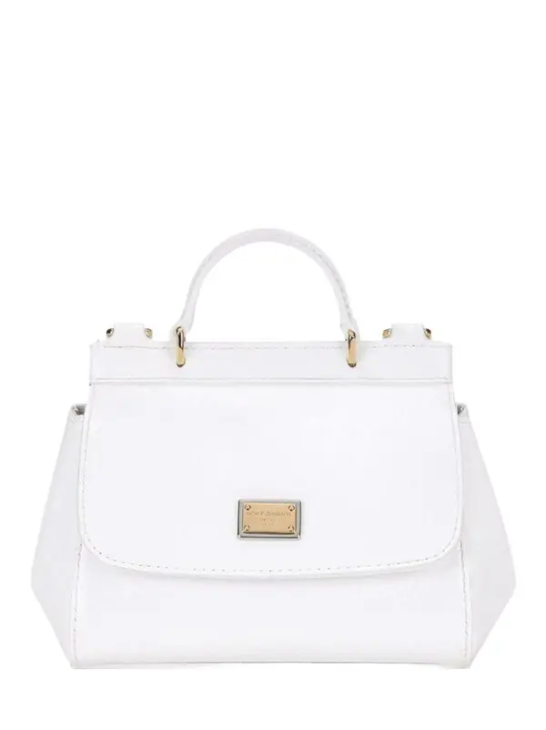 Dolce & Gabbana Mini Sicily Bag In Patent Leather - White
