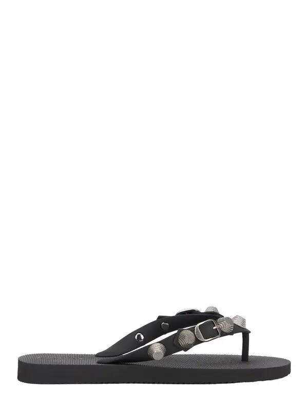 Balenciaga Cagole Studded Flip-flops - Black