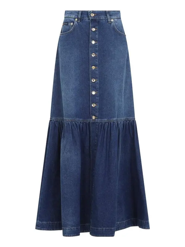 Dolce & Gabbana Long Denim Skirt - Blue