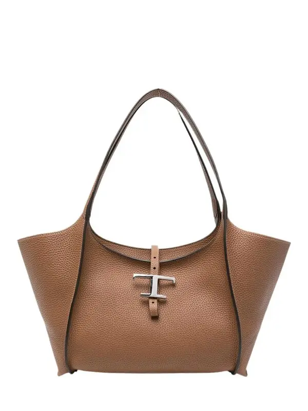 TOD'S T Timeless Small Leather Shopping Bag - Brown