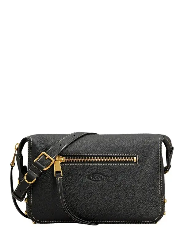 TOD'S Metal Dots Shoulder Bag In Leather Mini - Black
