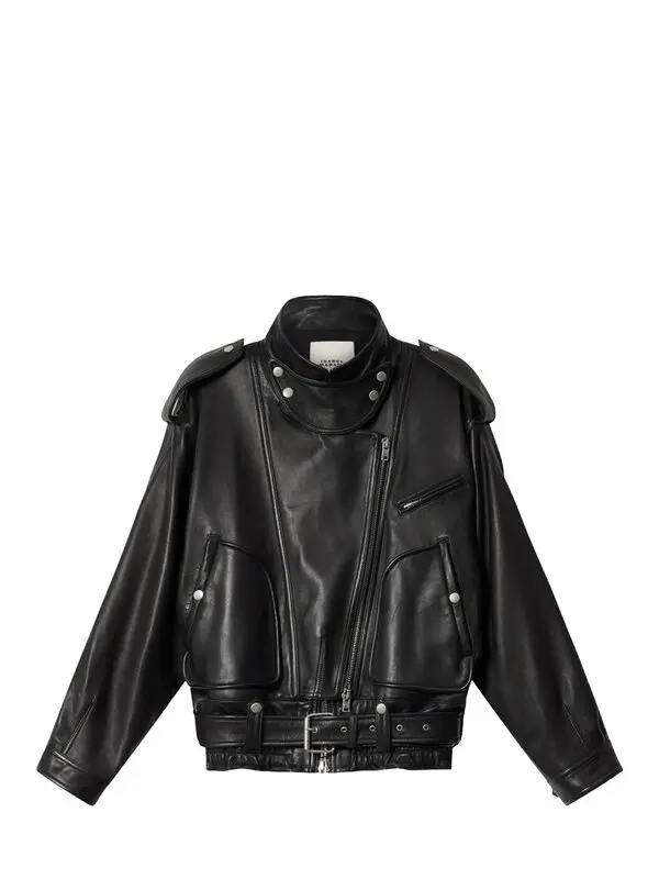 Isabel Marant Étoile Farza Lamb Leather Jacket - Black