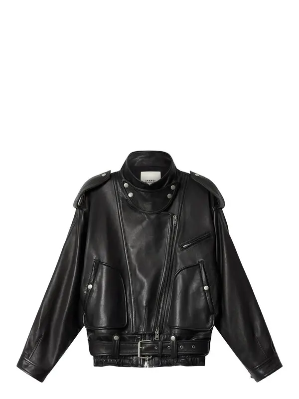 Isabel Marant Étoile Farza Lamb Leather Jacket - Black