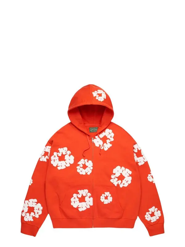 DENIM TEARS Cotton Wreath Zip Hoodie - Dark Orange