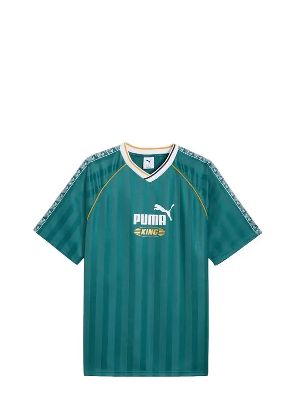 PUMA King Relaxed Jersey With Striped Pattern - Emerald Ice