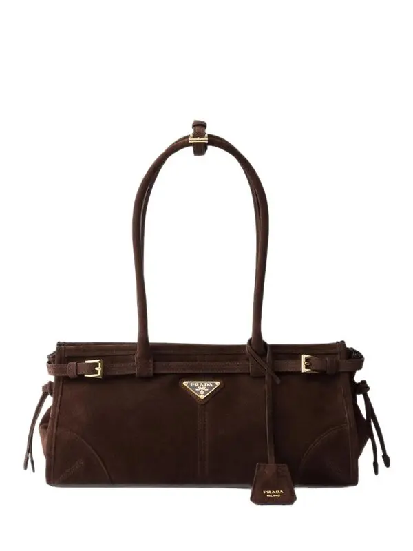 Prada Suede Shoulder Bag - Brown