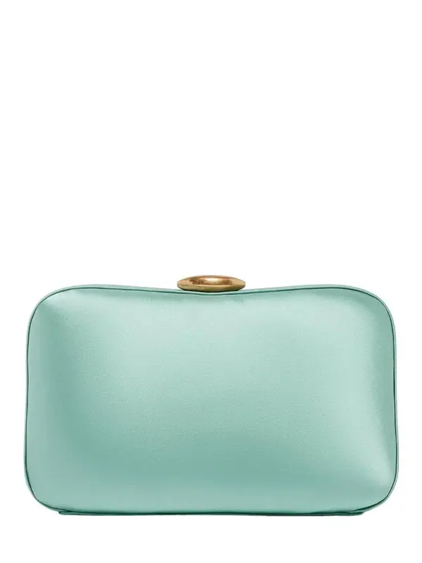 Lulu Guinness Seafoam Satin Hayworth Clutch Bag - Blue