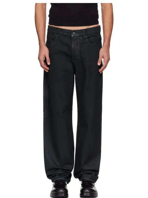 MARINE SERRE Moon Waxed Jeans - Black