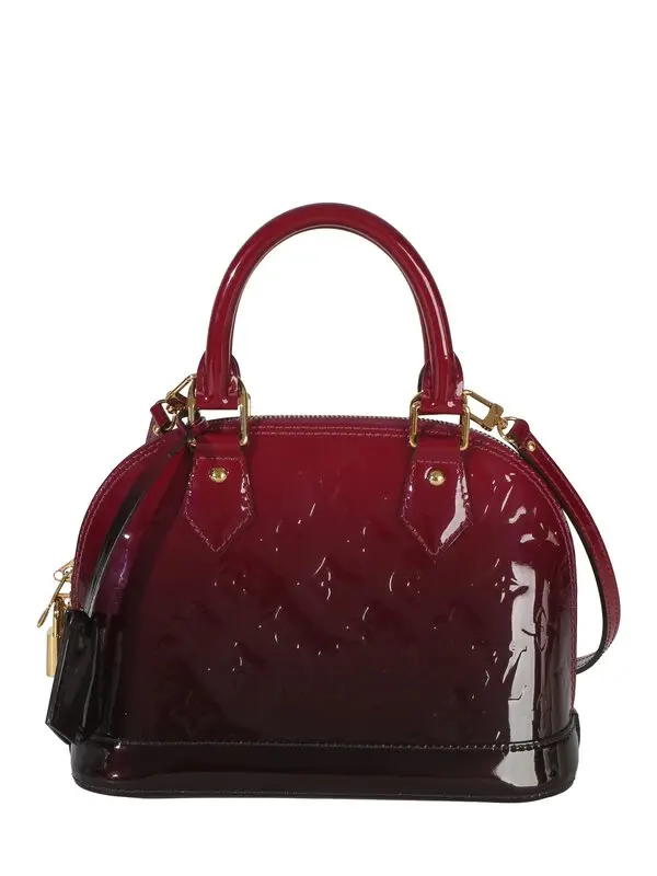 LOUIS VUITTON Alma Bb Top Handle Bag In Patent Leather - Black