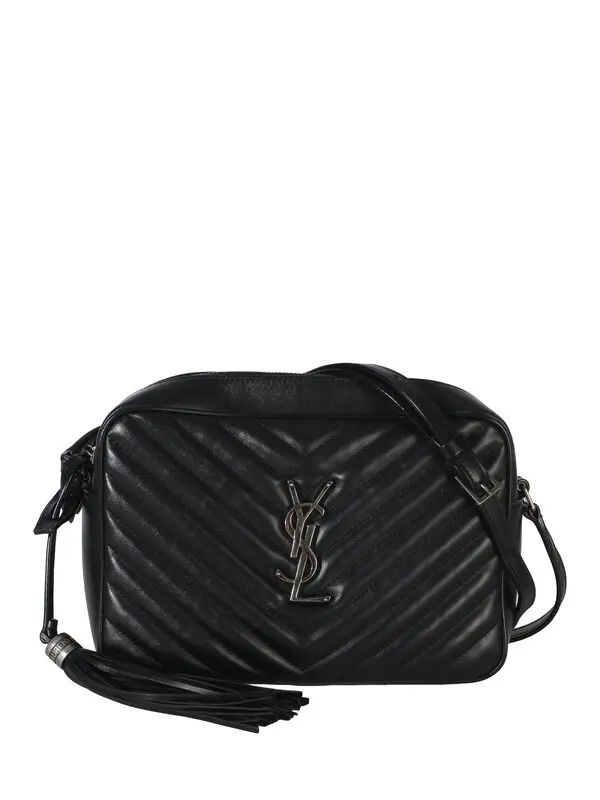 Saint Laurent Matelassé Calfskin Lou Camera Bag - Black