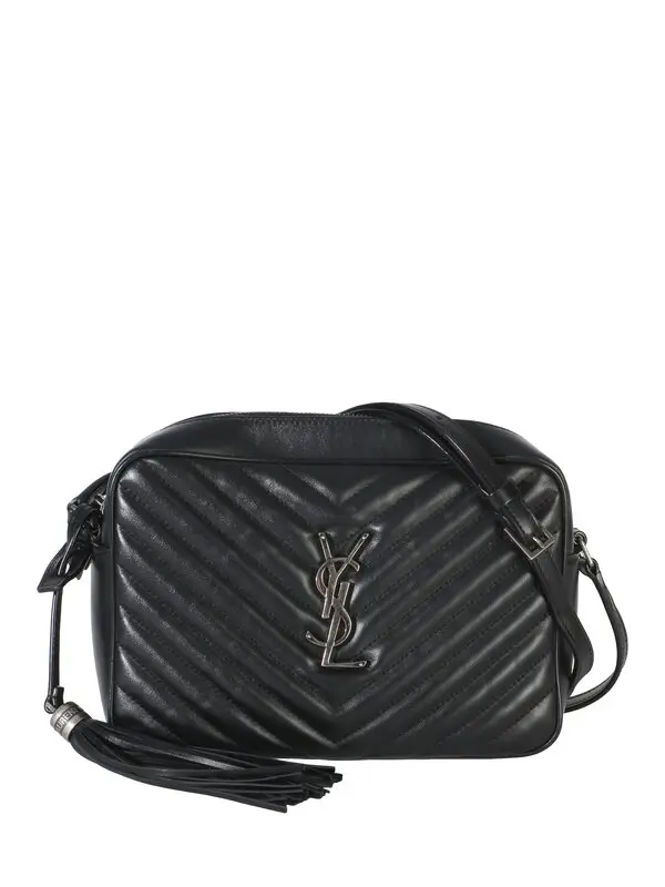 Saint Laurent Matelassé Calfskin Lou Camera Bag - Black