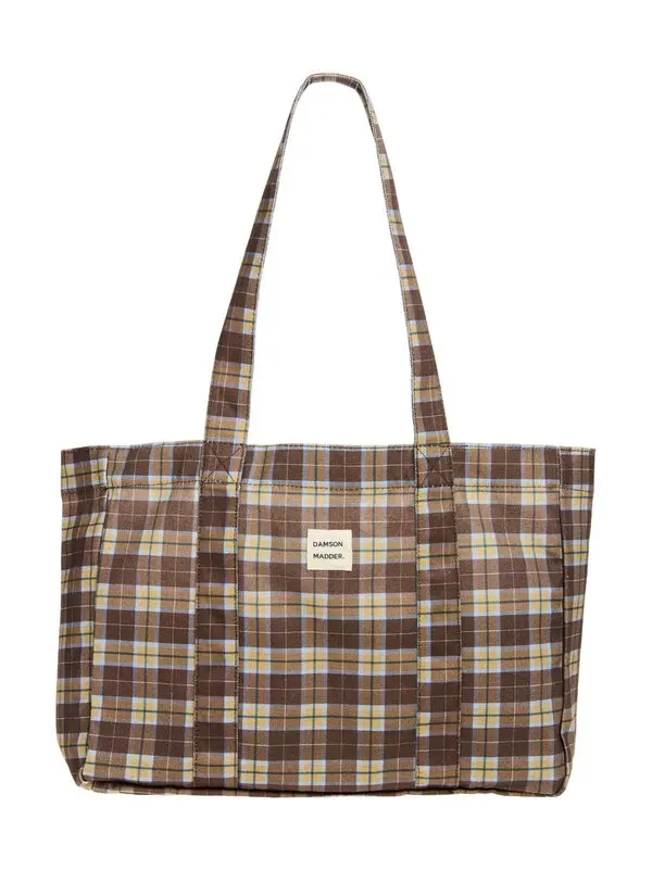 DAMSON MADDER Check Tote Bag - Brown Multi
