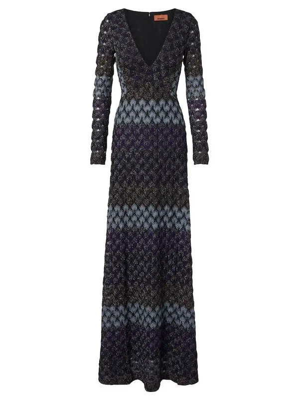Missoni Knitted Lame Gown - Multicoloured
