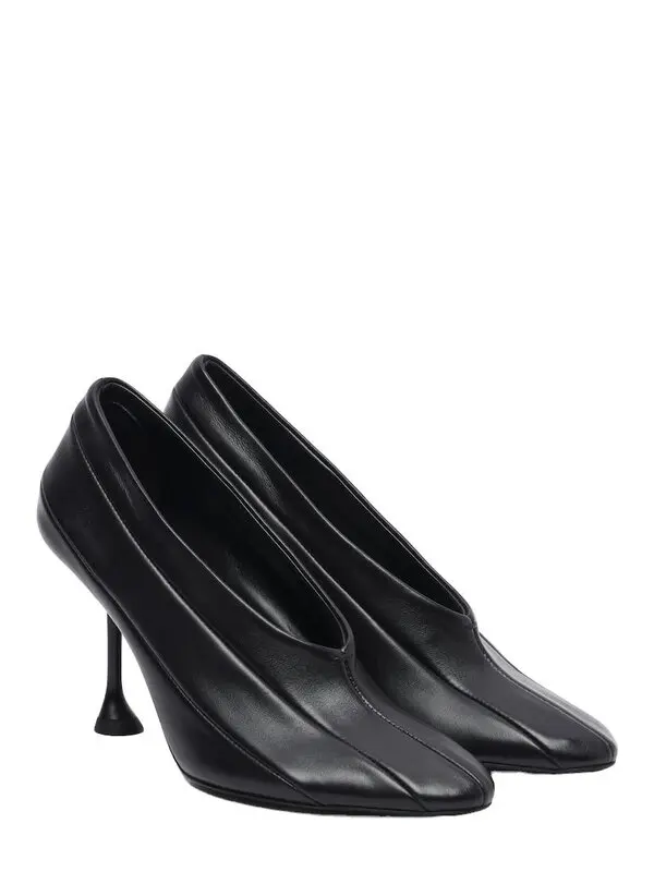 Proenza Schouler Leather Almond Toe Pumps - Black