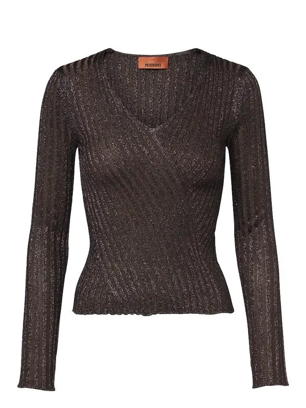 Missoni Striped Lamé Top - Brown