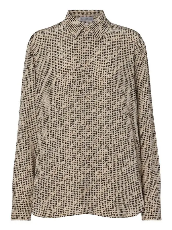 Balenciaga Printed Silk Shirt - Beige