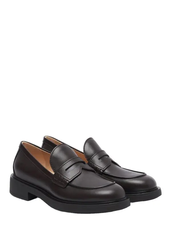 GIANVITO ROSSI Leather Loafers - Brown