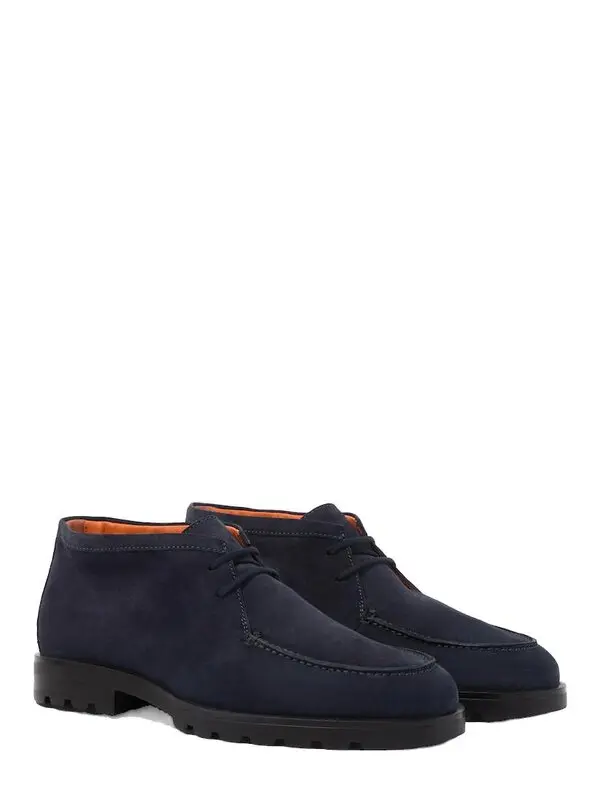 Santoni Rock Wallabee Suede Boots - Blue