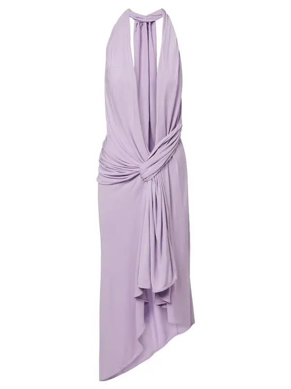 Christopher Esber Spire Cascade Draped Mini Dress - Purple