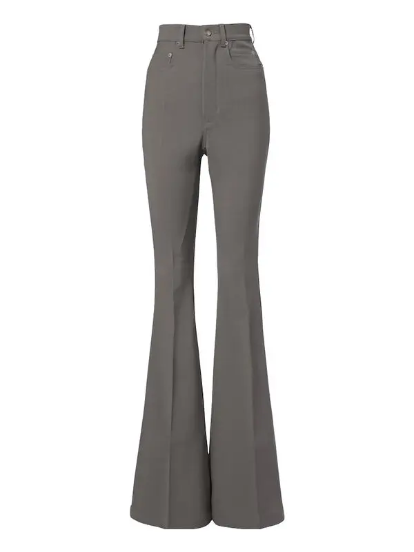Rick Owens Bolan High-rise Wool-blend Flared Pants - Grey