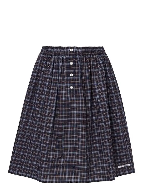 Miu Miu Checked Cotton Poplin Miniskirt - Multicoloured