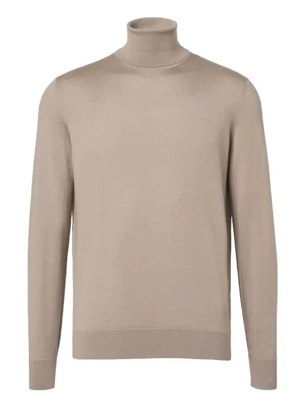 Zegna Cashmere And Silk Turtleneck - Beige