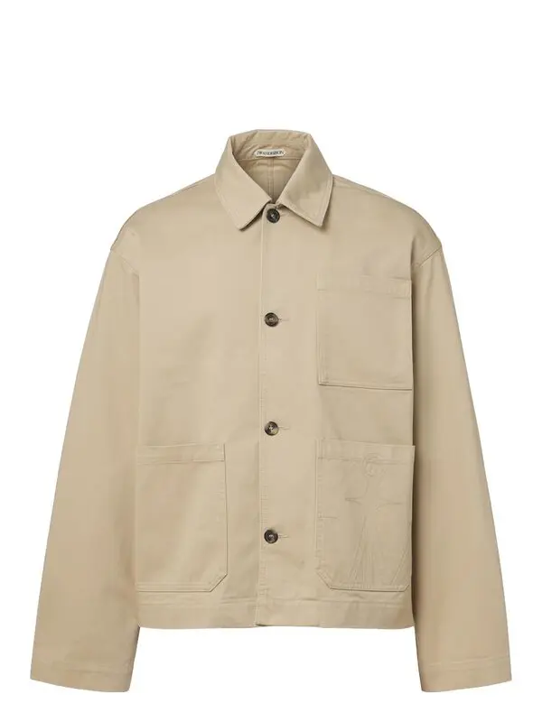 JW Anderson Embroidered Cotton Canvas Jacket - Beige