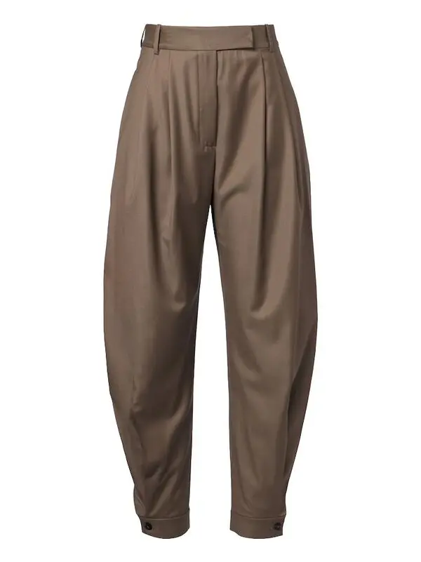 RÓHE Virgin Wool Balloon Pants - Brown