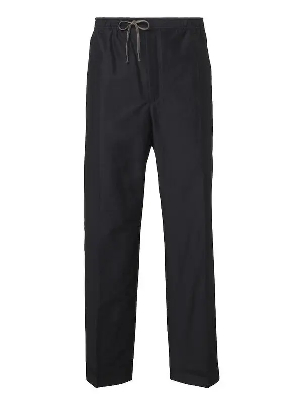 MAISON MARGIELA Cotton And Silk-blend Straight Pants In Dark - Blue